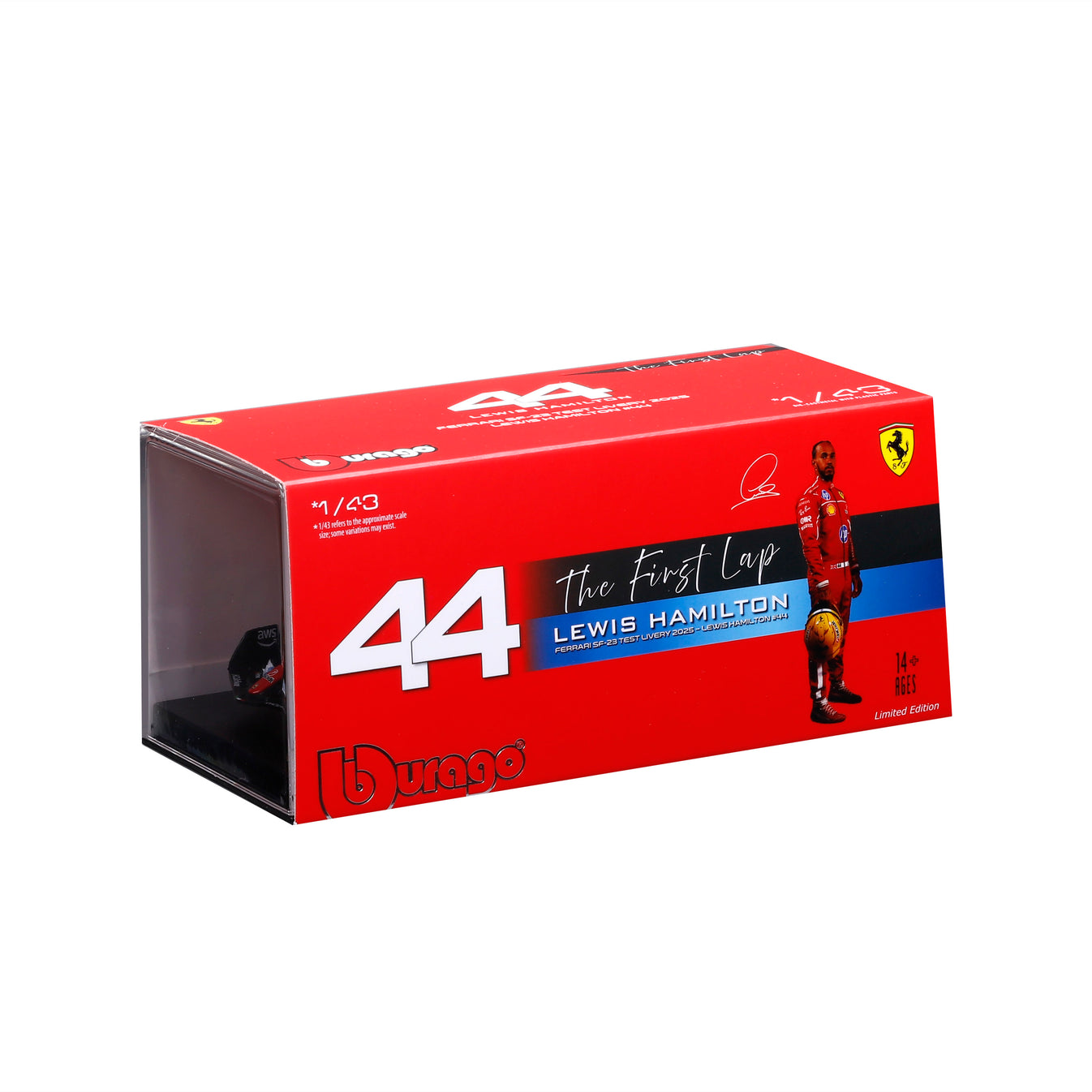 Ferrari SF-23 Test Fiorano 1:43 Lewis Hamilton Red with Case | Bburago ...
