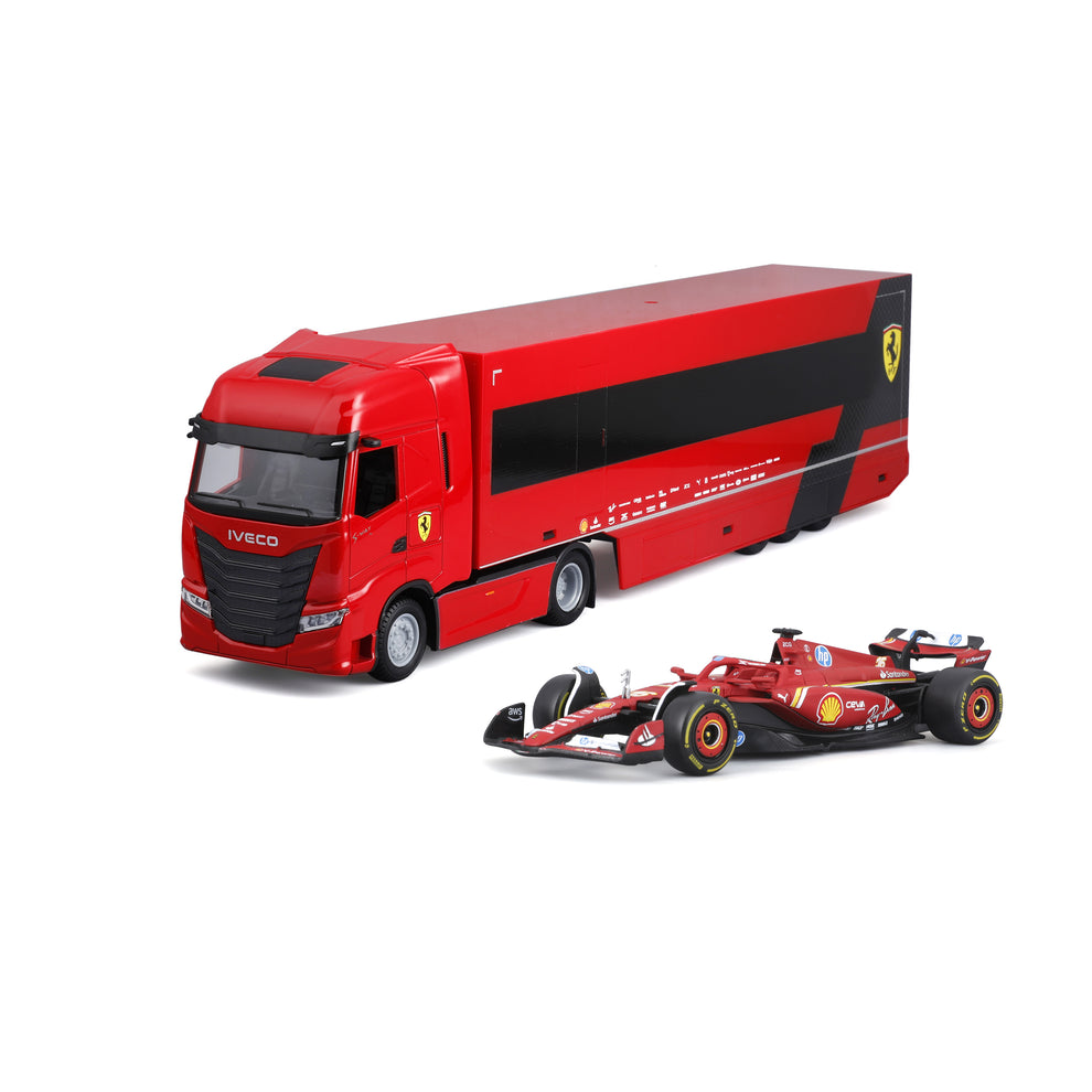 Iveco S-Way 570 Racing Transport with Ferrari SF-24 #16 Leclerc Red ...